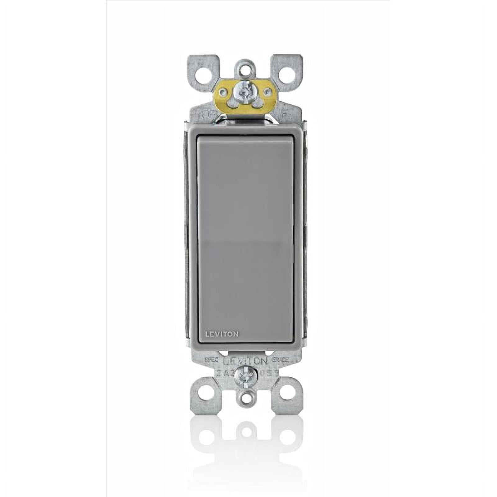 Leviton Decora 15 amps Single Pole Rocker AC Quiet Switch Gray 1 pk ...