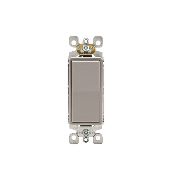 Leviton 5601-GS AC Quiet Switch Decora 15 amps Single Pole Rocker Gray ...