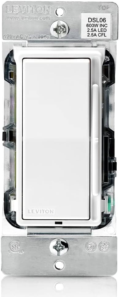 Leviton Decora 600-Watt Single-Pole/3-Way Universal Rocker Slide Dimmer ...