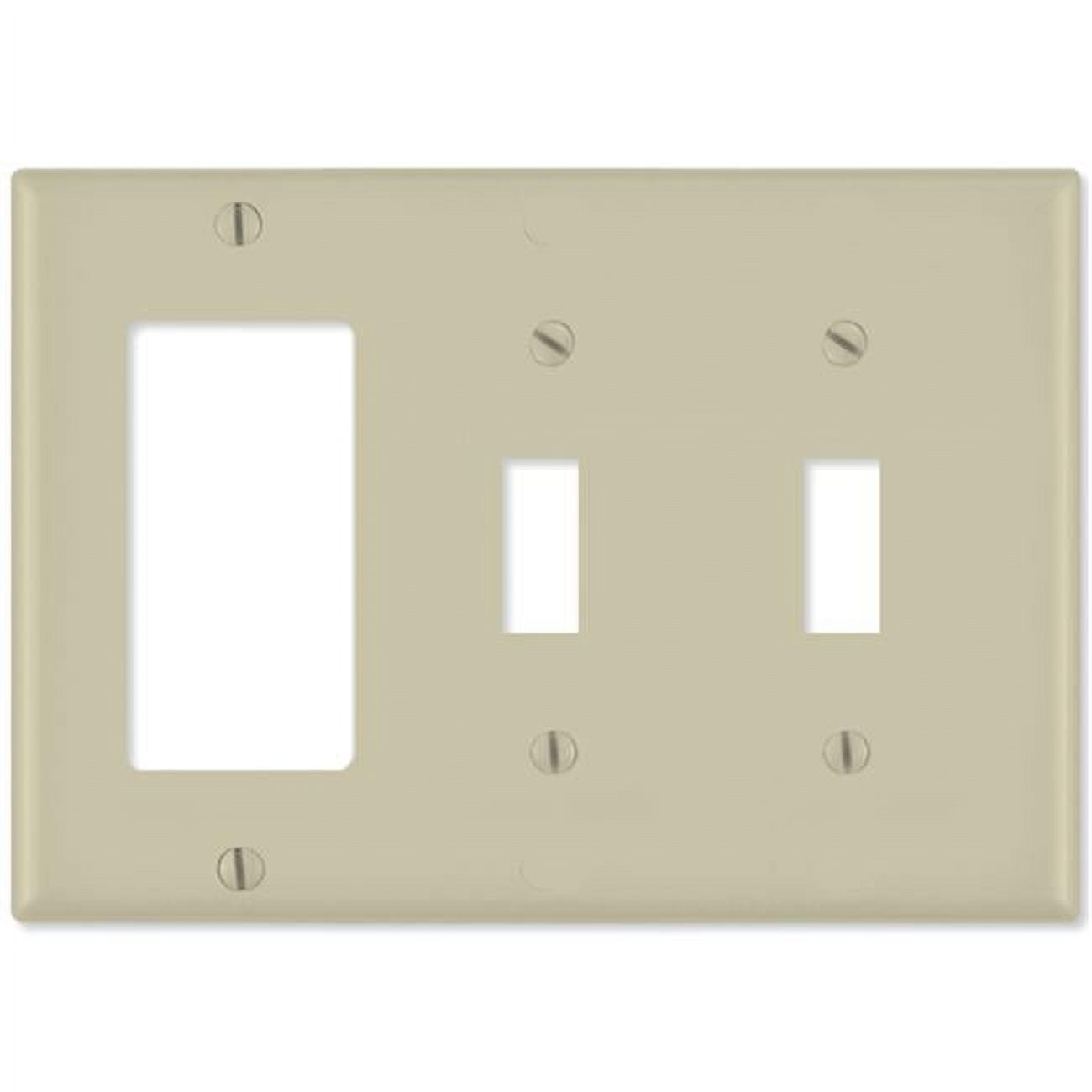 Leviton Decora 80421-I Combination Wallplate, 4-1/2 in L, 2-3/4 in W ...