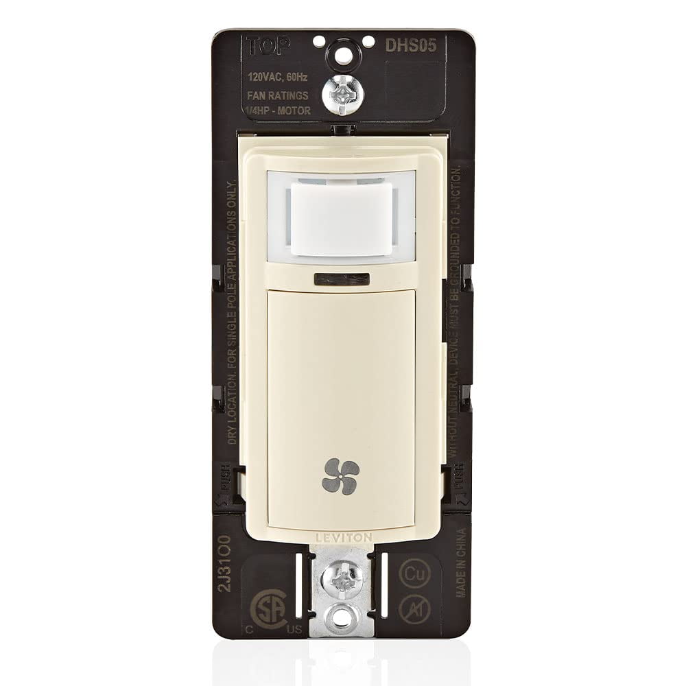 Leviton Decora in-Wall Humidity Sensor and Fan Control Switch, 1/4 HP ...
