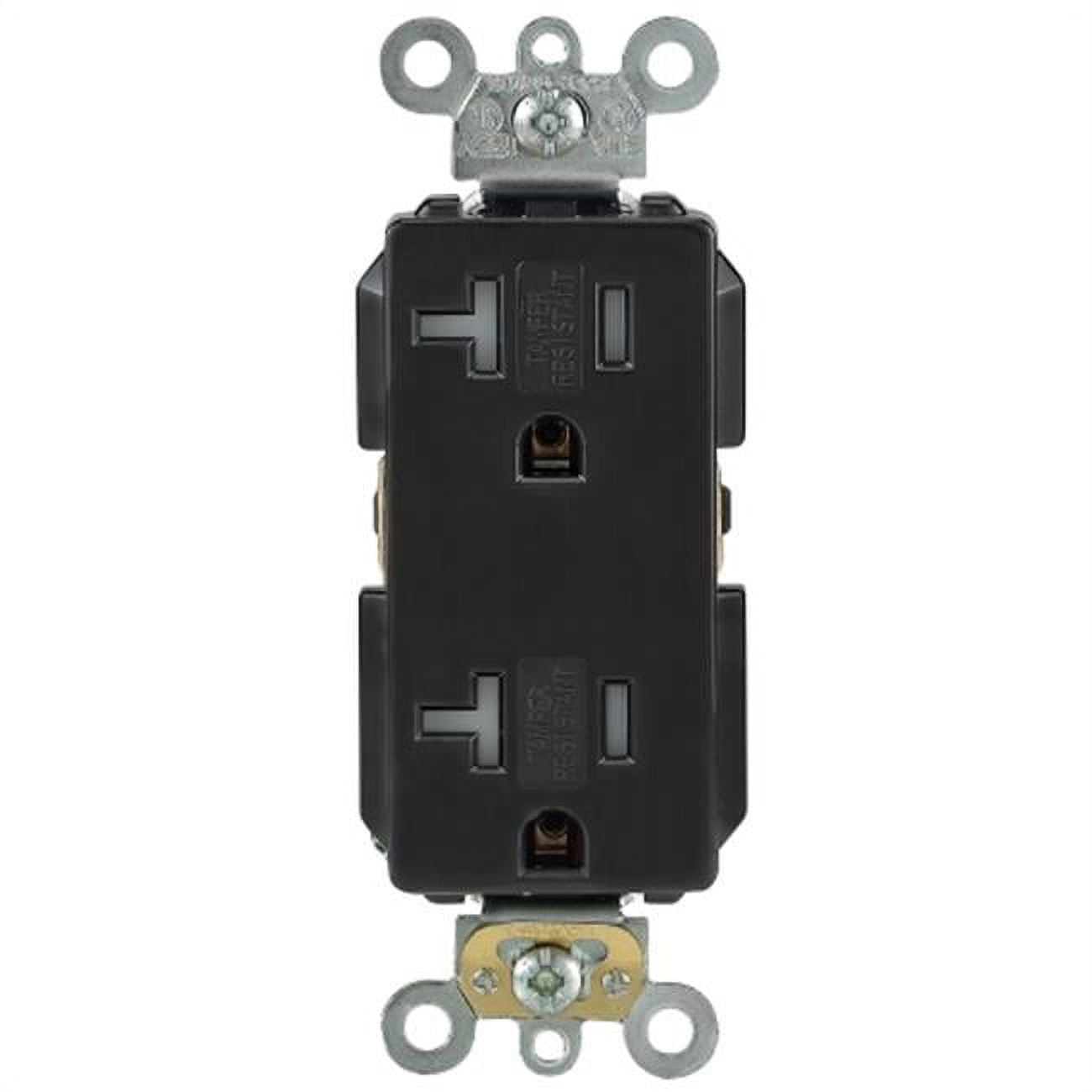 Leviton Decora Plus 20 amps 125 V Duplex Black Outlet 5-20R 1 pk ...