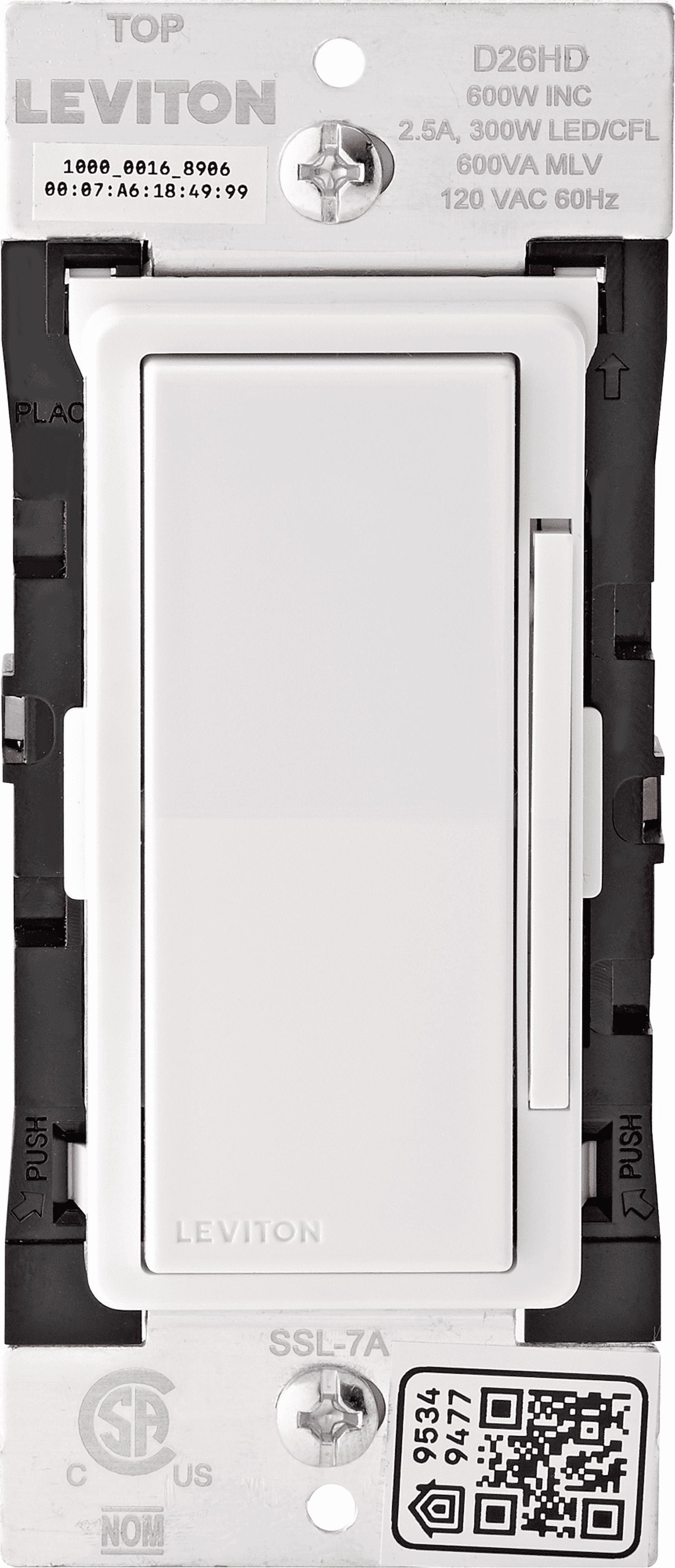 Leviton Decora Smart Dimmer Switch D26HD-1RW - Wi-Fi, Works With Matter ...