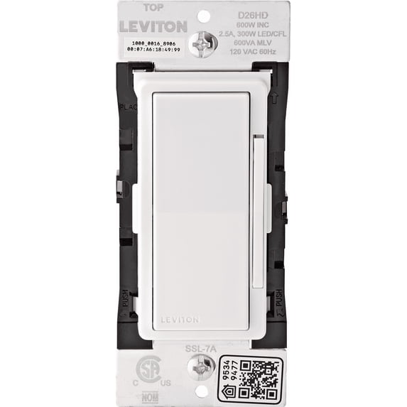 Leviton Decora Smart Dimmer Switch D26HD-1RW - Wi-Fi, Works With Matter ...