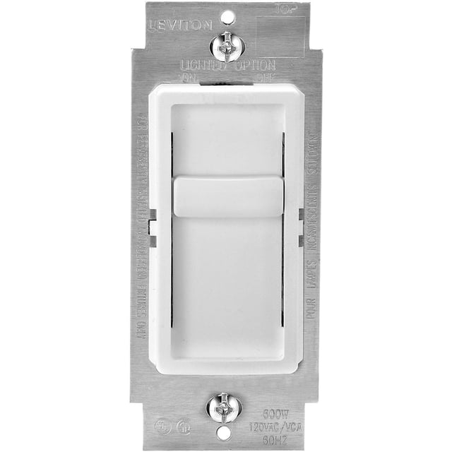 Leviton Decora SureSlide White 600 W Slide Dimmer Switch 1 pk - Walmart.com