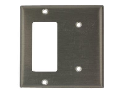 Leviton Decora - Wall mount plate - stainless steel - 2-gang - Walmart.com
