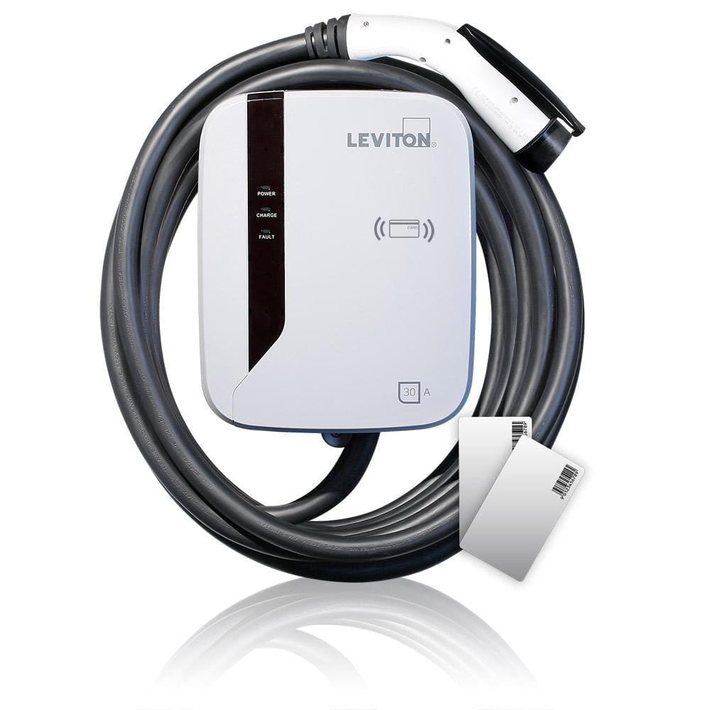 Leviton EVR30-R2C Level 2 Electric Vehicle Charging Station w/ RFID 25 ...