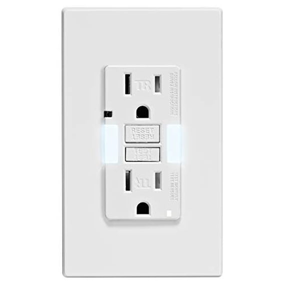 Leviton GFCI Outlet with Guidelight, 15 Amp, Self Test, Tamper ...