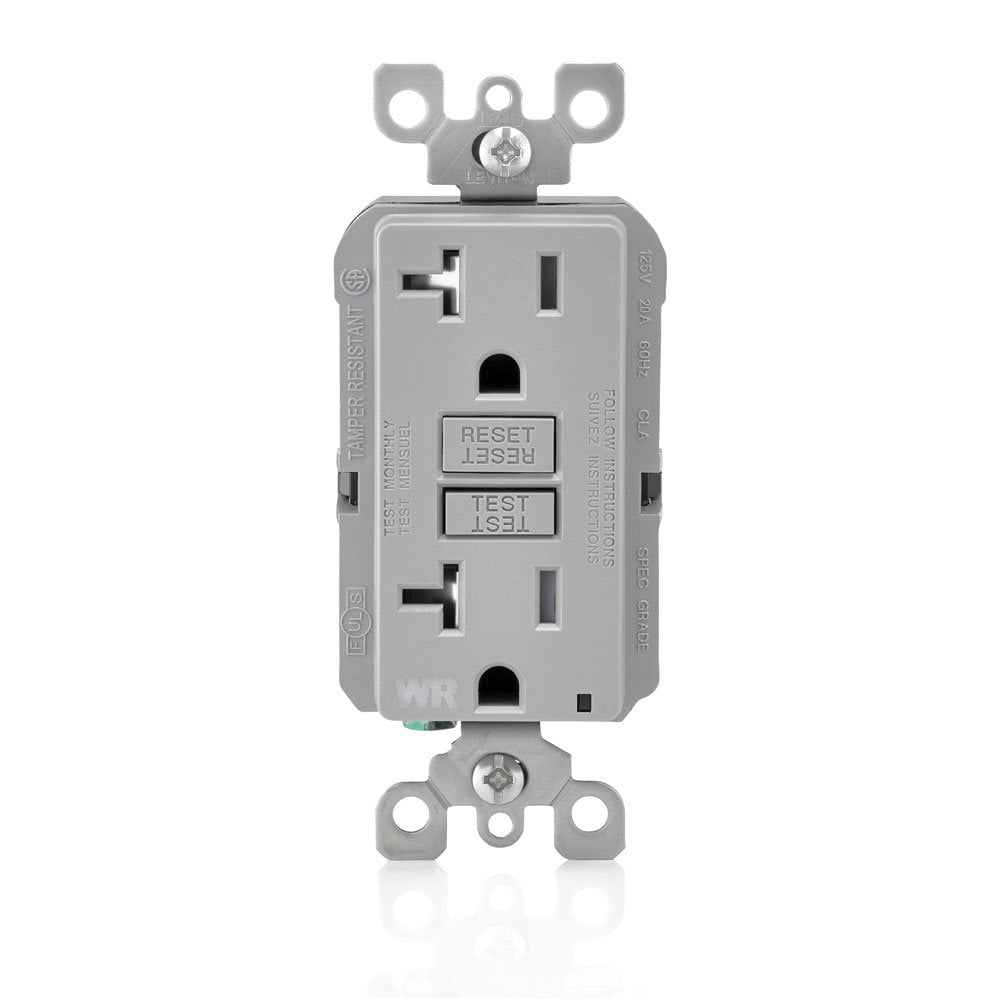 Leviton GFWT2-GY Self-Test SmartlockPro Slim GFCI Weather-Resistant and ...
