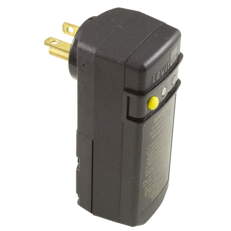 Leviton 15 Amp Compact Right Angle Plug-In GFCI, Black, 56% OFF