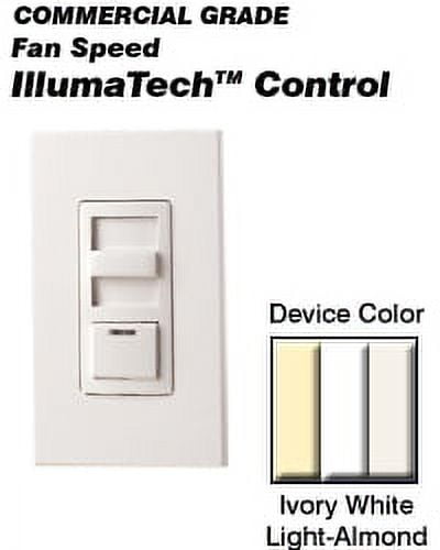 Leviton IPF05-1LZ Fan Speed Control Fully Variable Single-Pole/3-Way 5 ...