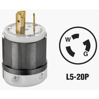 Leviton Locking Plug Nylon Indust. 20 Amp 2 Pole, 3 W Nema L 5 - 20 ...