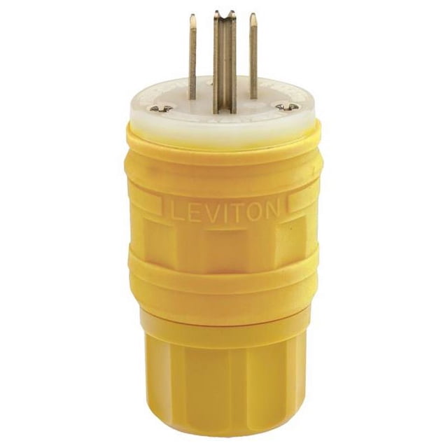Leviton Industrial Nylon Straight Blade Plug 5-15P 18-10 AWG 2 Pole 3 ...