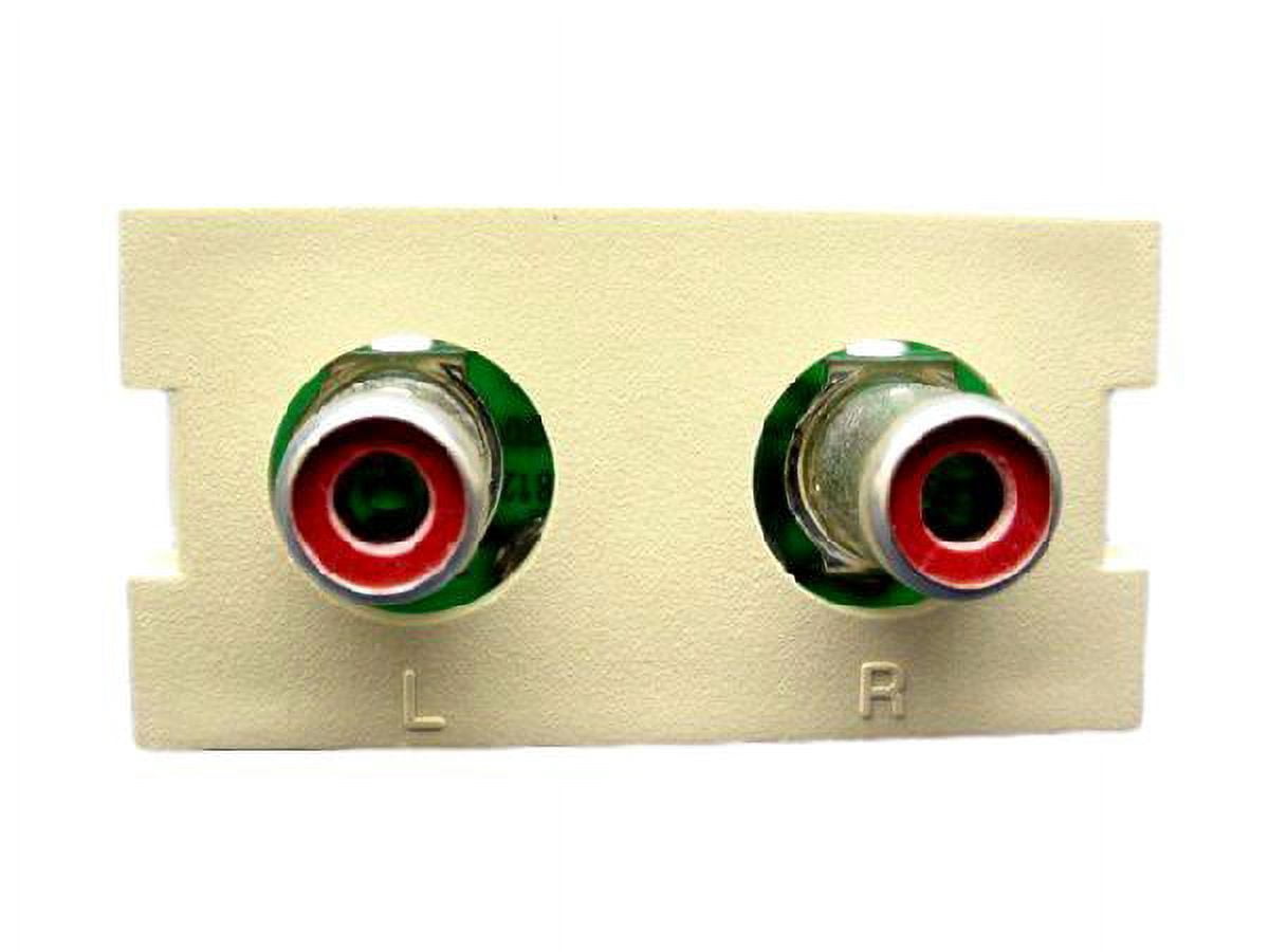 Leviton Ivory MOS Stereo Audio Wall Jack Wallplate Insert Module 41291 ...