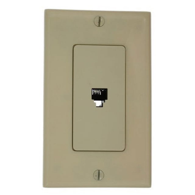 Leviton Ivory Phone Jack Wallplate Decora 40949-ID - Walmart.com