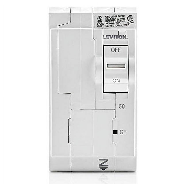 Leviton LB250-GF 50A 2-Pole Plug-On GFCI Branch Circuit Breaker ...
