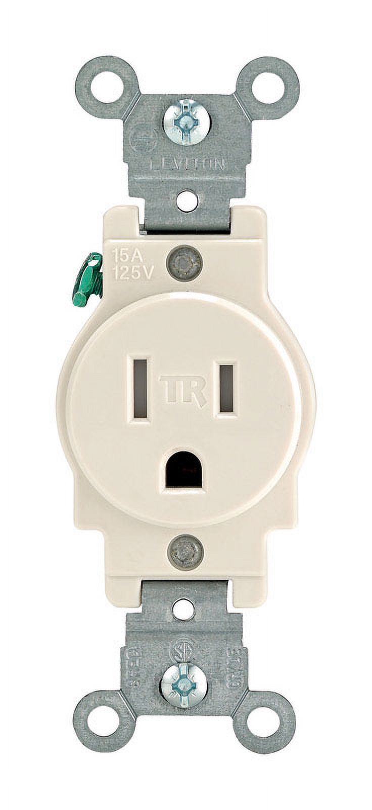 Leviton Light Almond Tamper Resistant Single Outlet Receptacle 15A T5015-TS - Walmart.com