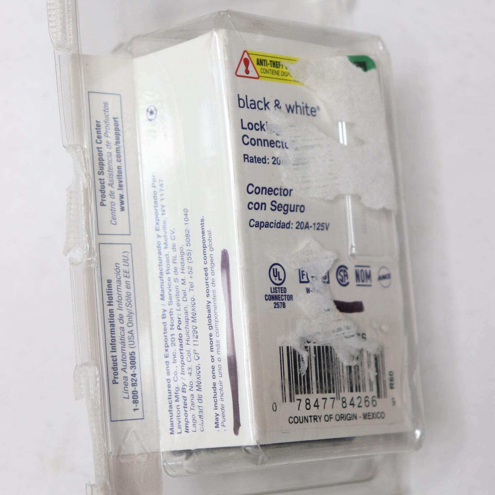 Leviton Locking Connector Black White 20A 125V 2313-CS - Walmart.com