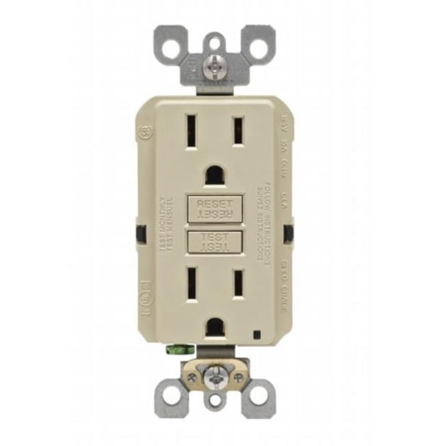 Leviton M01-GFNT1-03I 15 Amp Ivory GFCI Receptacle 3 Count - Walmart.com