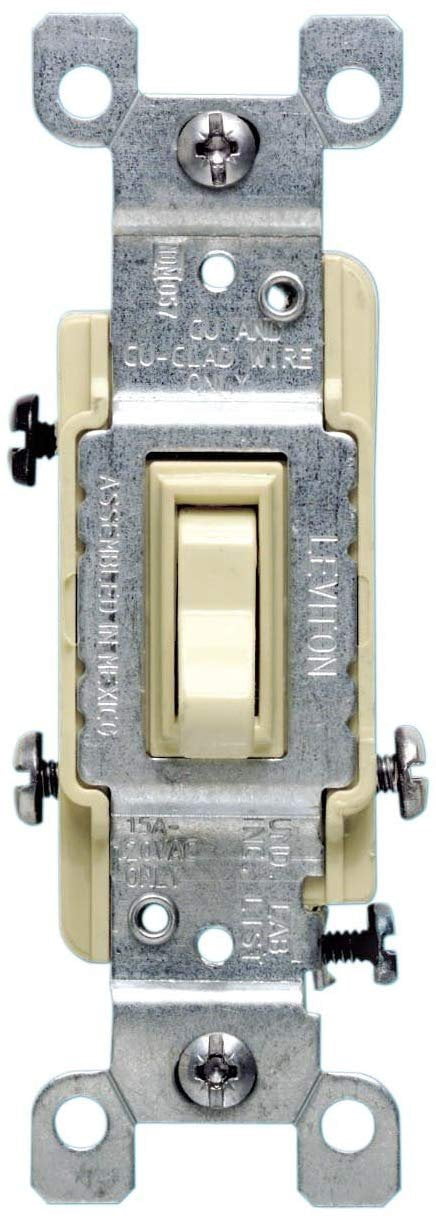 Leviton Three-Way Toggle Switch - 15 Amp, AC Quiet - 6 Pack, Ivory ...