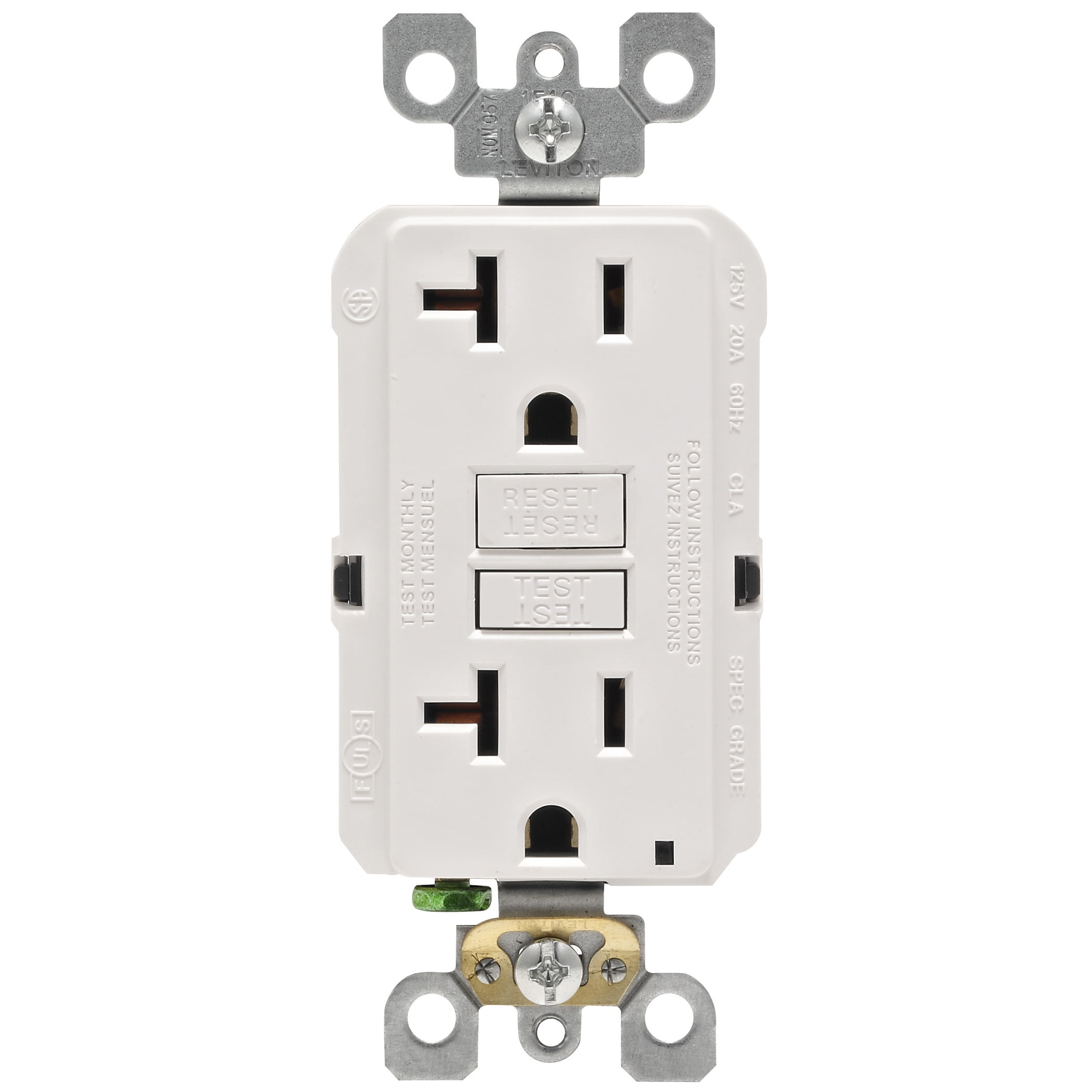 Leviton M22-GFNT2-03W 20 Amp White GFCI Receptacle 3 Count - Walmart.com