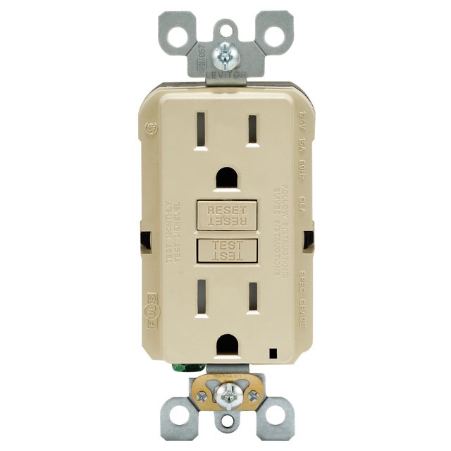 Leviton M91-GFTR1-03I 15 Amp Ivory SmartlockPro Self-Test GFCI 3 Count ...
