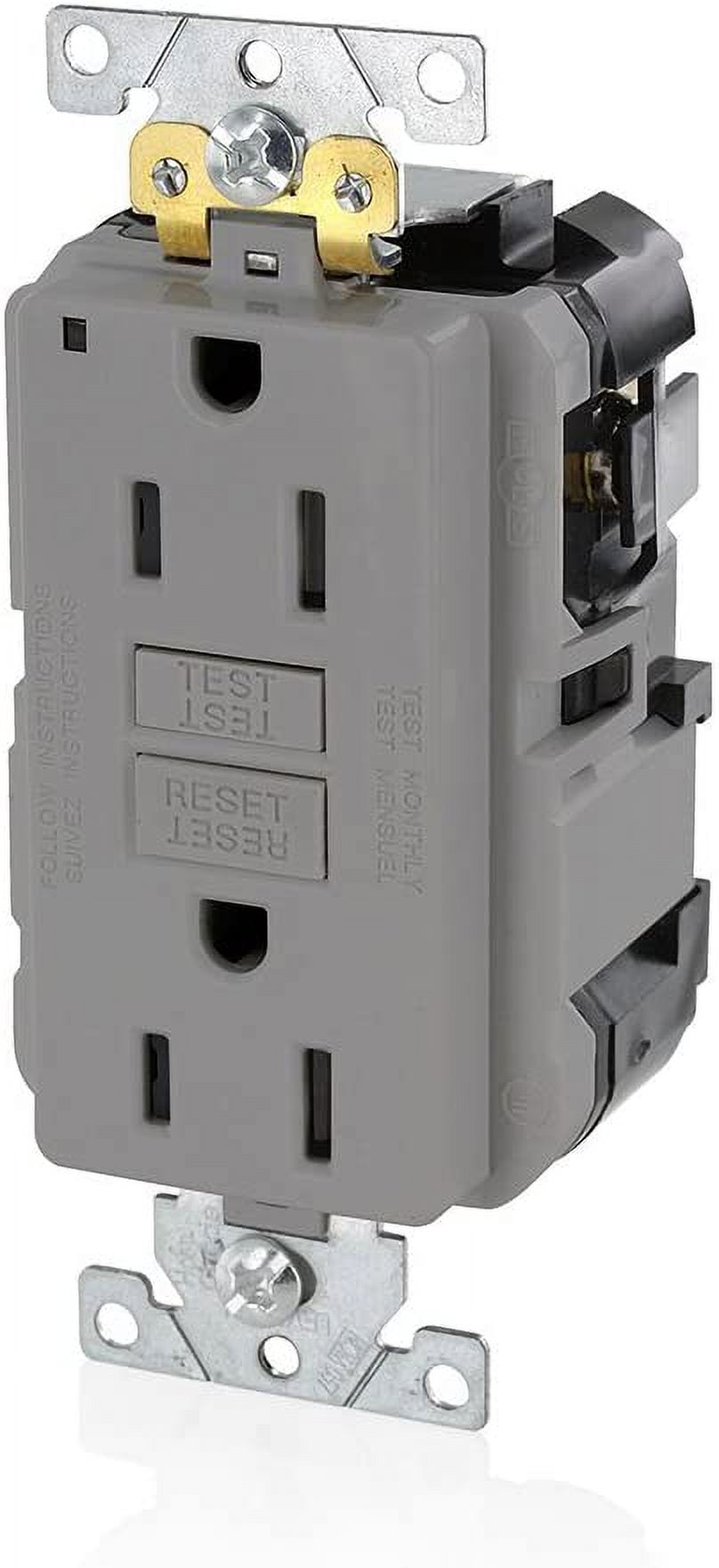 Leviton MGFN1-GY Lev-Lok Modular Wiring Device 15A-125V Extra-Heavy ...