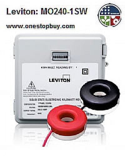 Leviton MO240-1SW kWh Meter Kit Mini Meter Series Dual Element 100A 120 ...