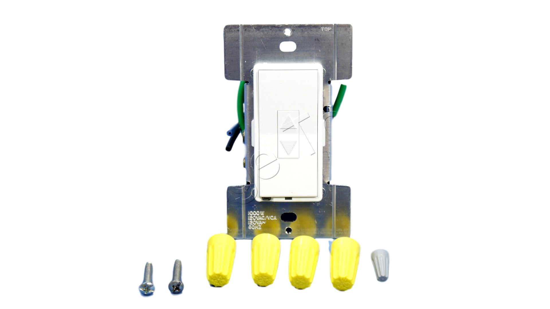 Leviton MRI10-1LW White 1000W Mural Multi-Way Preset Rocker Dimmer ...