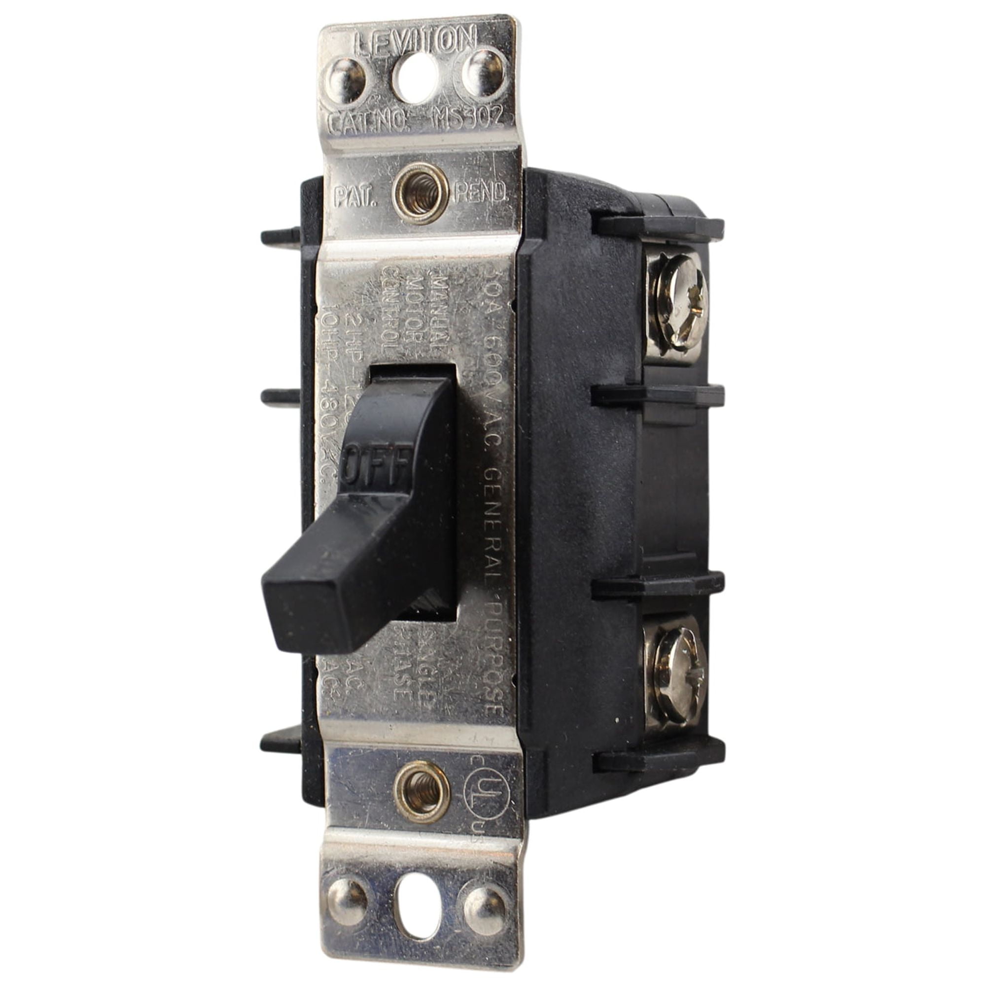 Leviton MS302 Motor Starter Switch 30A 600V, Black - Walmart.com
