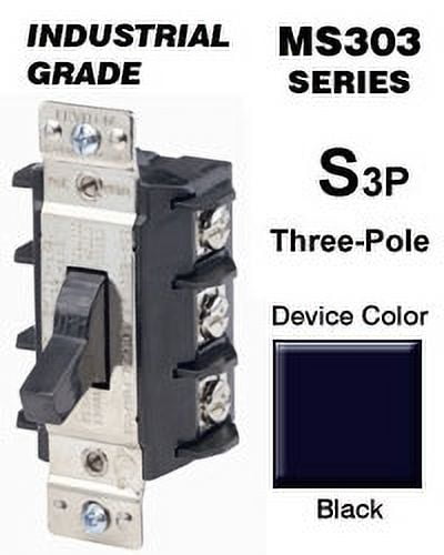 Leviton MS303 Motor Starter Switch 30A 600V 3 Phase, Black - Walmart.com