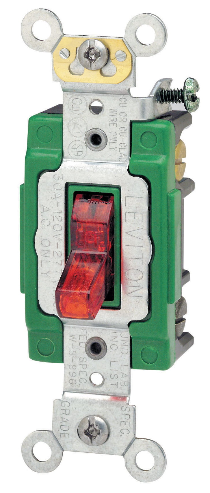 Leviton Manufacturing 3003842 30A Red Double Pole Switch - Walmart.com