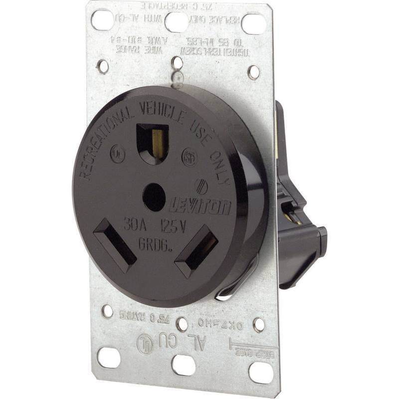 1 pc Leviton 30 amps 125 V Black Outlet TT-30R 1 pk - Walmart Business ...
