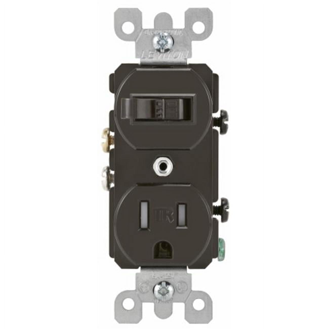 Leviton Mfg 15 Amp Brown Toggle Switch & Receptacle Combination ...