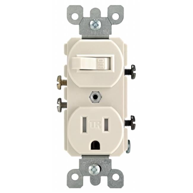 Leviton Mfg 15 Amp Light Almond Toggle Switch & Receptacle Combination ...