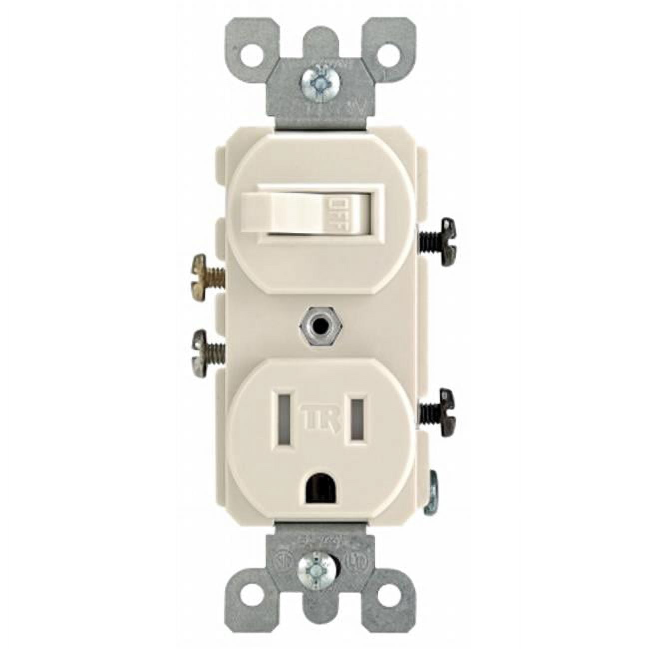 Leviton Mfg 15 Amp Light Almond Toggle Switch & Receptacle Combination ...