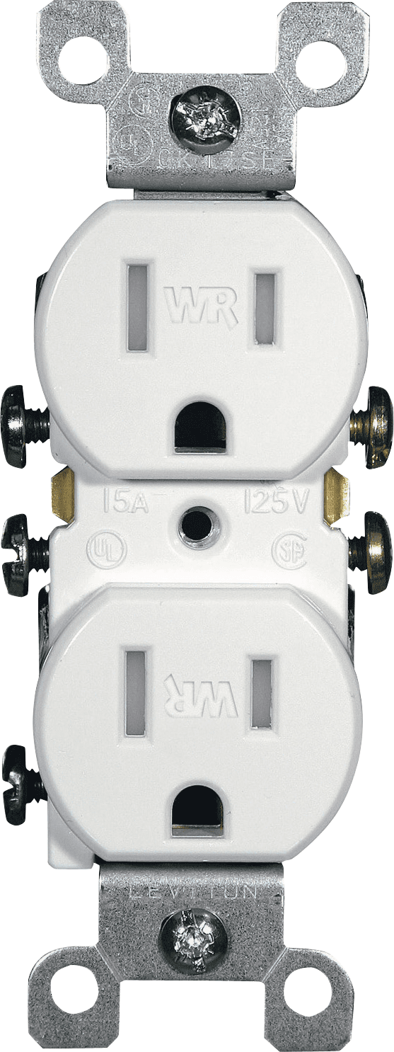 Leviton 15A Duplex Receptacle in White — UL Listed for US Residential ...