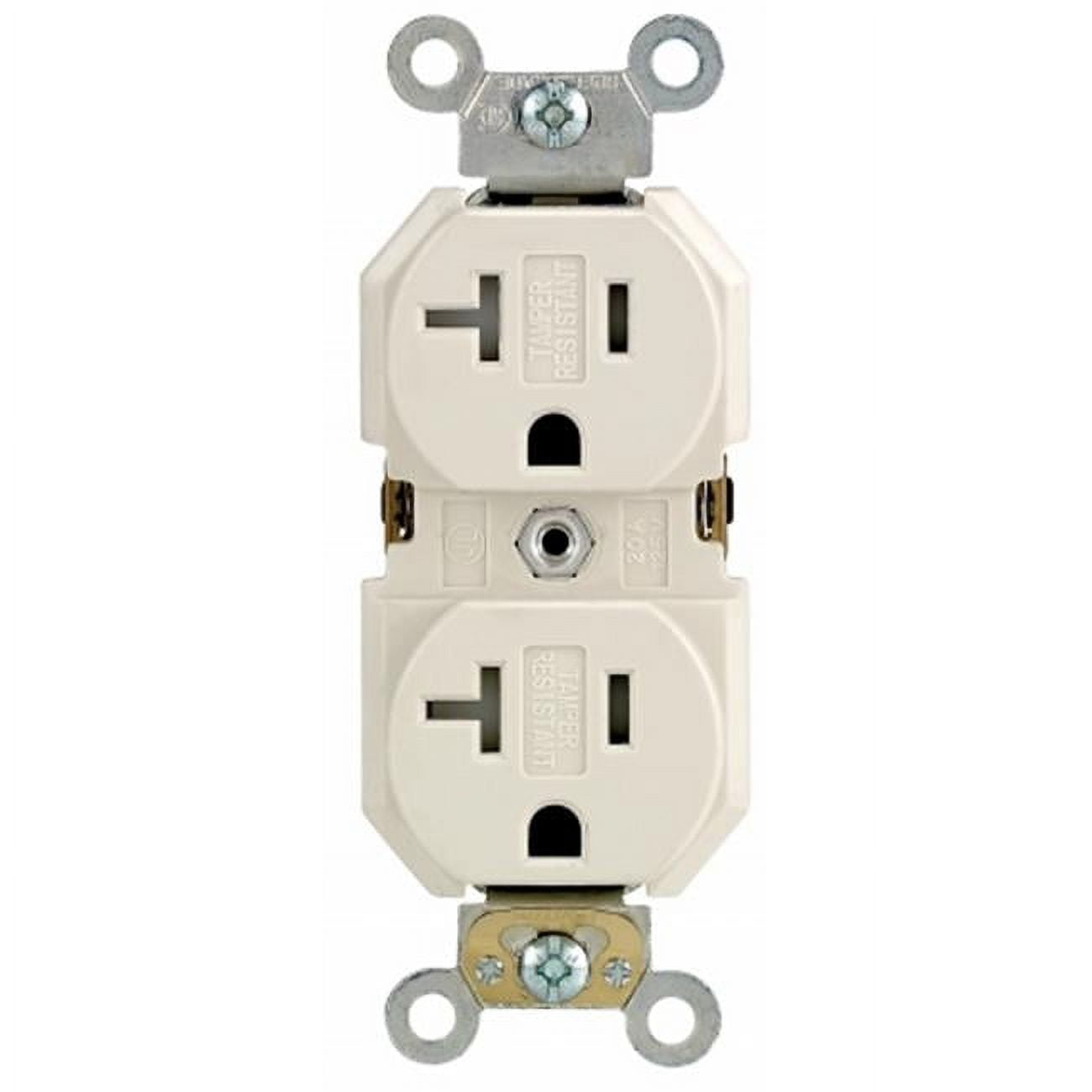 Leviton Mfg 20 Amp Light Almond Self Grounding Duplex Receptacle ...