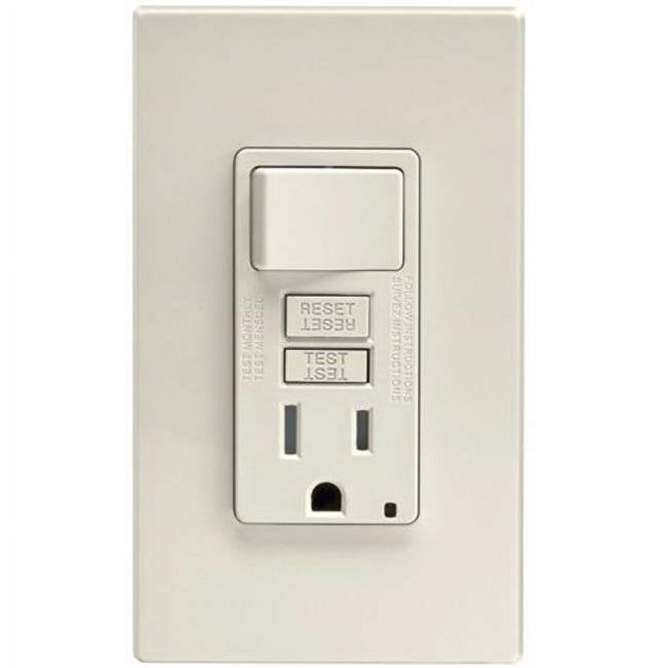 Leviton C26-GFSW1-00T GFCI Receptacle With Switch, 15 Amp, 125 Volt ...