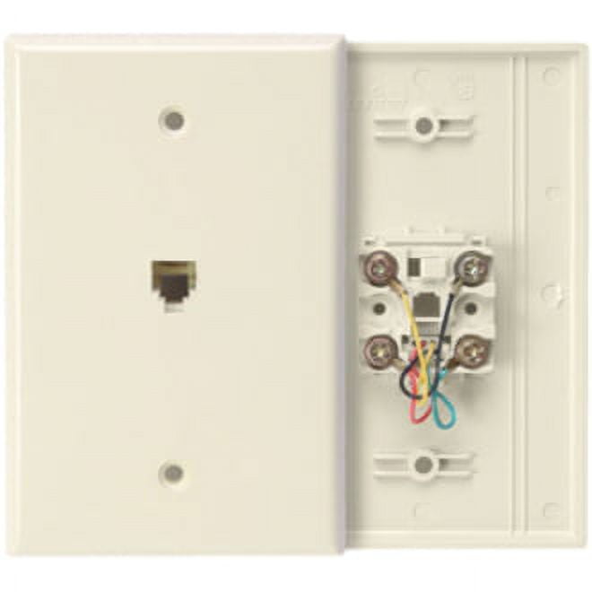 Leviton Midsize Telephone Wall Jack 6P4C Light Almond - Walmart.com