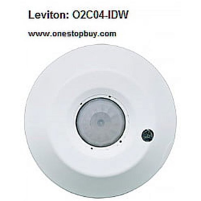 Leviton ODC Series 450 Sq. Ft. Passive Infrared Ceiling-Mount Line Voltage Dual Relay Occupancy ...