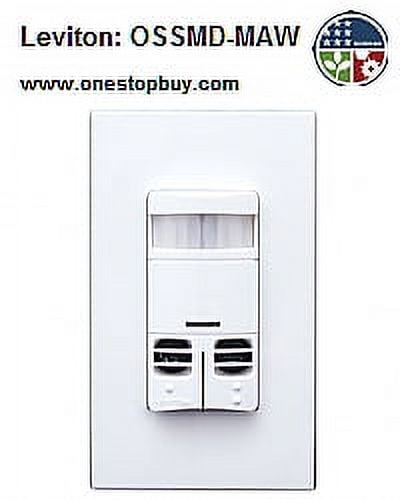 Leviton OSSMD-MAW Occupancy Sensor Decora Style Wall Switch PIR ...