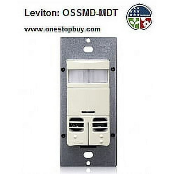 Leviton OSSMD-MDT Dual-Relay, Multi-Technology Wall Switch Sensor, 2400 ...