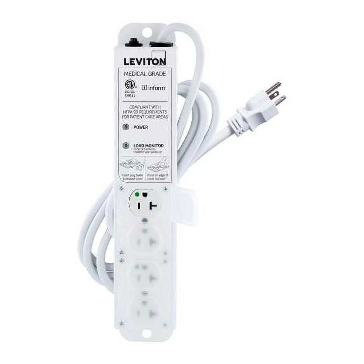 Leviton Outlet Strip,20 A,7 ft Cord L,4 Outlets 53C4M-2N7 - Walmart.com