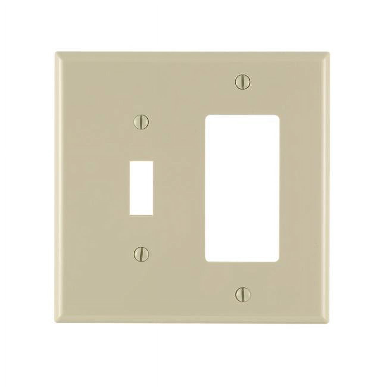 Leviton PJ126-I Ivory Midway Nylon Two Gang Combination Toggle Switch ...