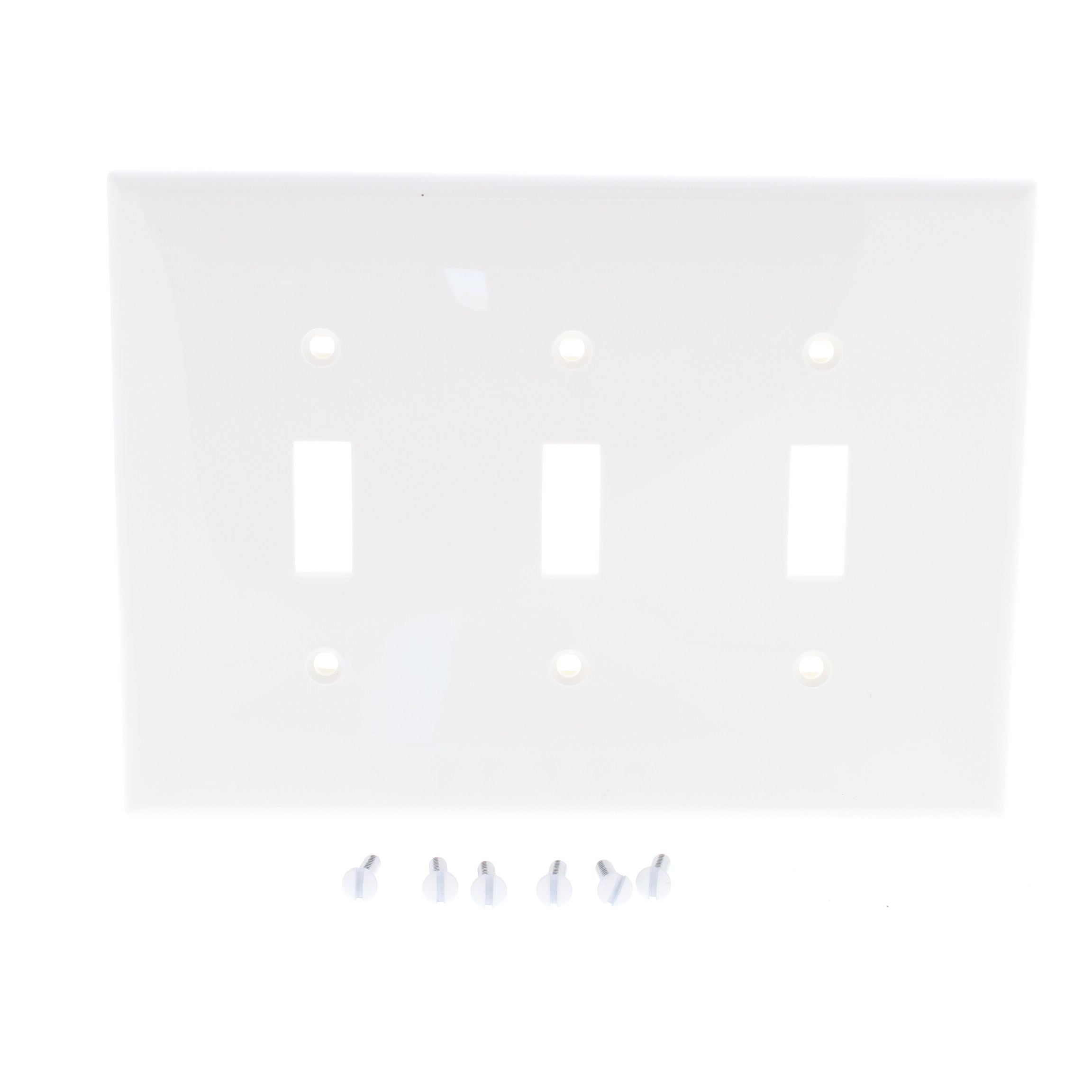 Leviton PJ3-W 3-Gang Toggle Switch Wall Plate, Midway Size Cover ...