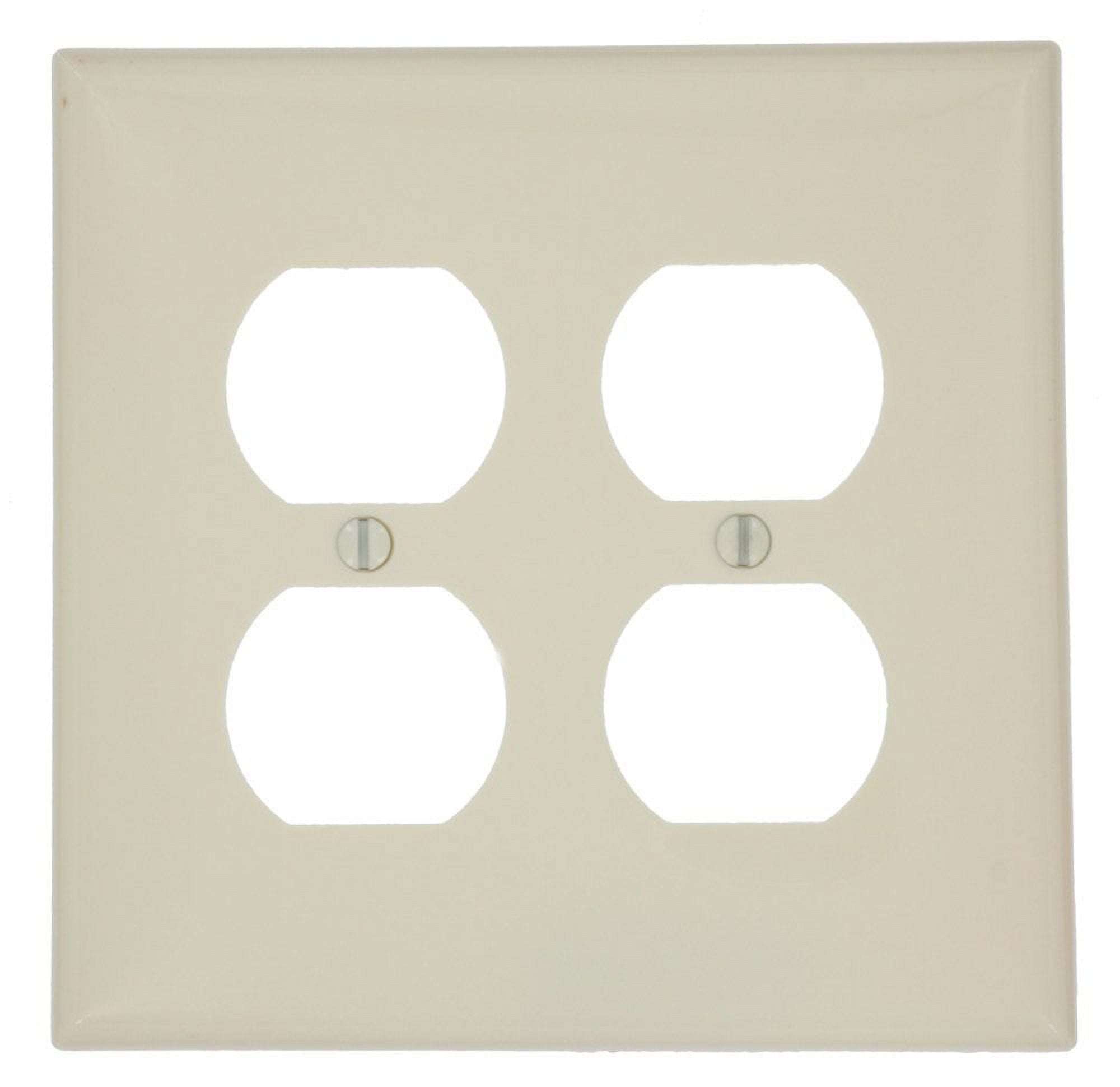 Leviton PJ82-A Almond Midway Nylon Two Gang Duplex Receptacle Wall ...