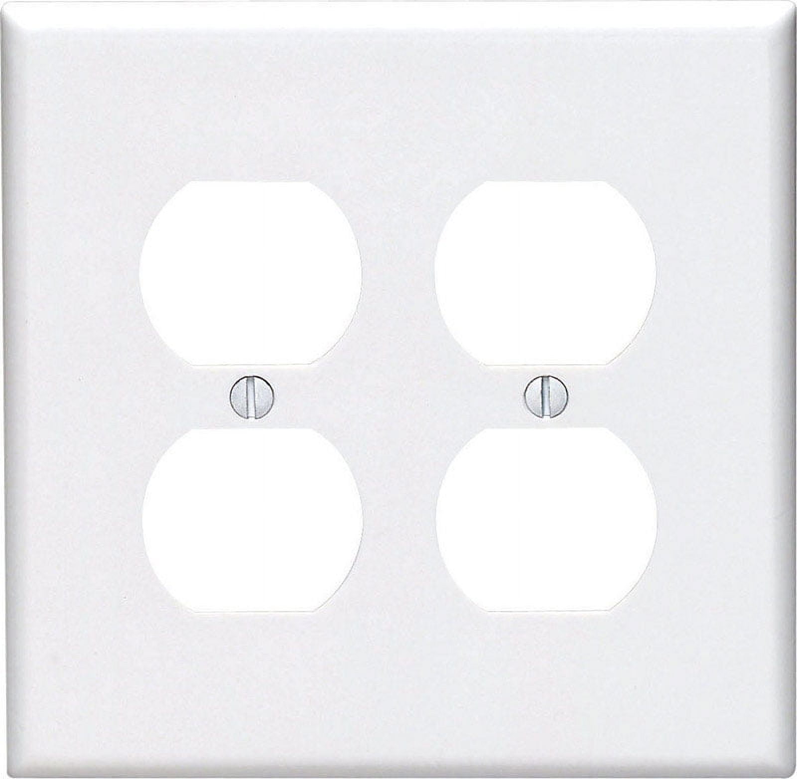 Leviton PJ82-W White Midway Nylon Two Gang Duplex Receptacle Wall Plate ...