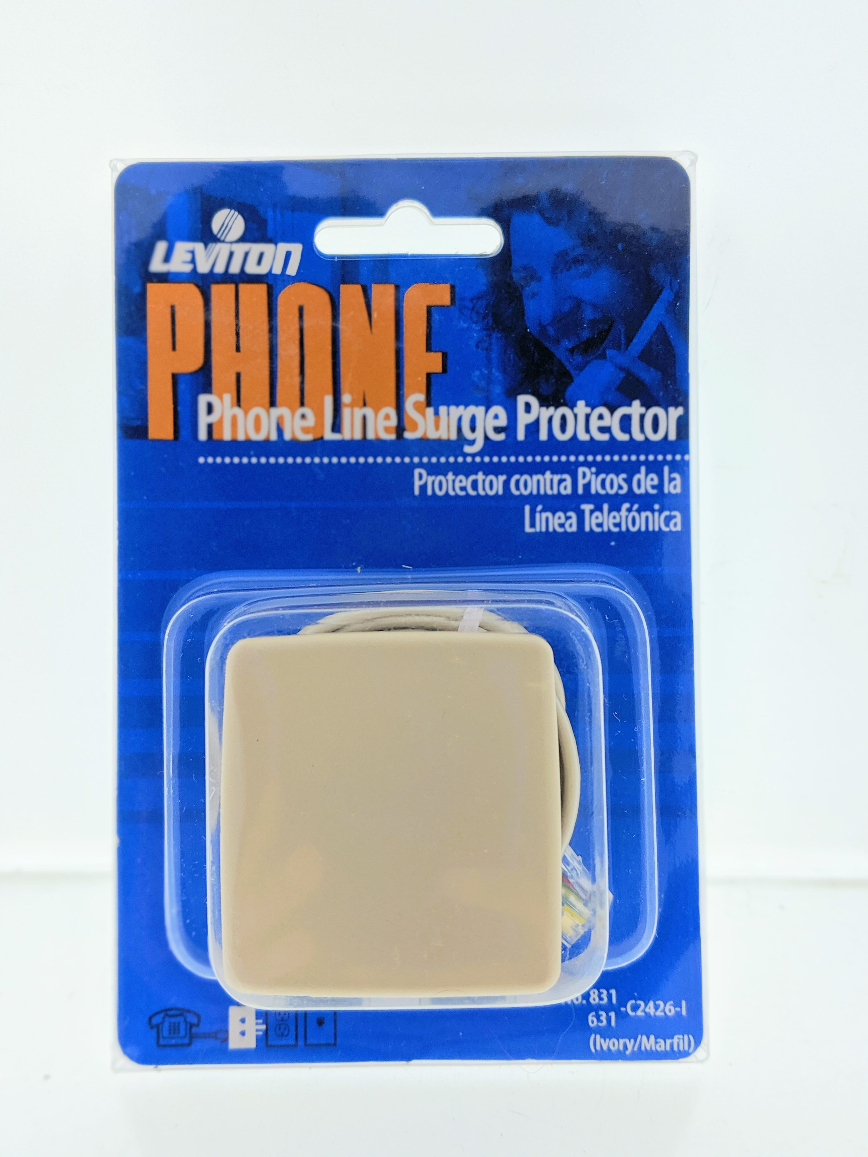 Leviton Phone Surge Suppressor Protector Modular Ivory C2426-I ...