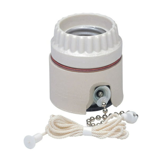 Leviton Porcelain Incandescent Medium Base Pull Chain Socket 1 pk ...